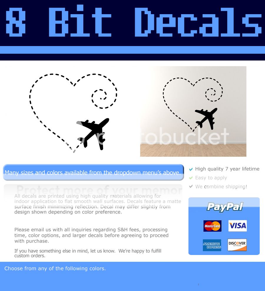 Airplane Drawing a Heart Swirl Love Sweet Valentine - Vinyl Wall Decal ...